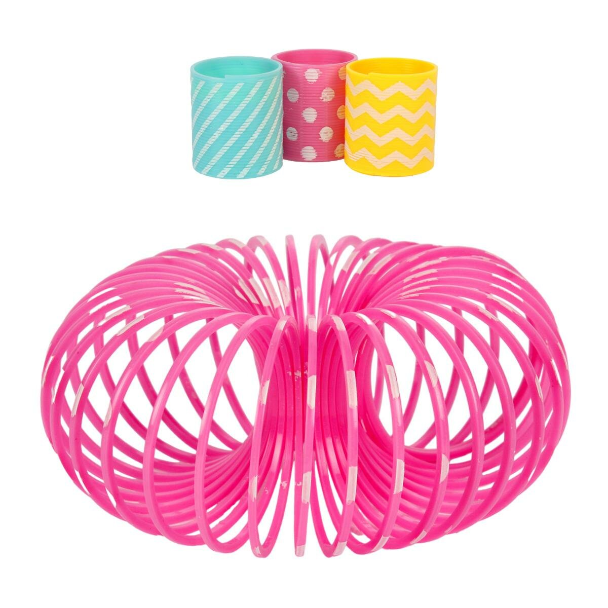 Игрушка-спираль Радуга, ярко-розовая, развивающая, из пластика, 4,5 см