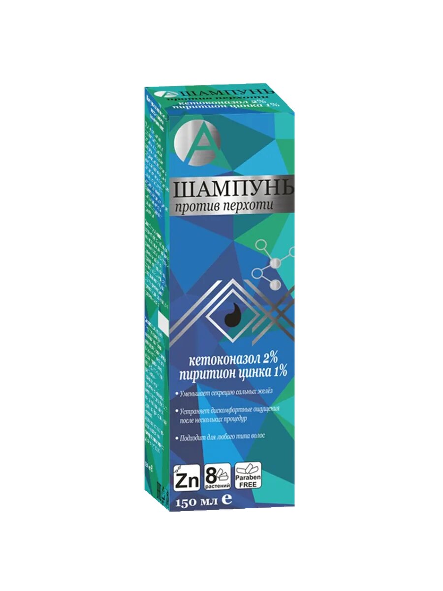 Шампунь против перхоти с пиритионом цинка и кетоконазолом, ш