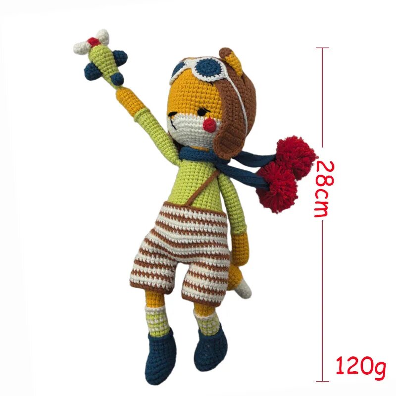 Мягкая игрушка кролик-пилот, хлопок, 28см, 120г, Цвет: 4