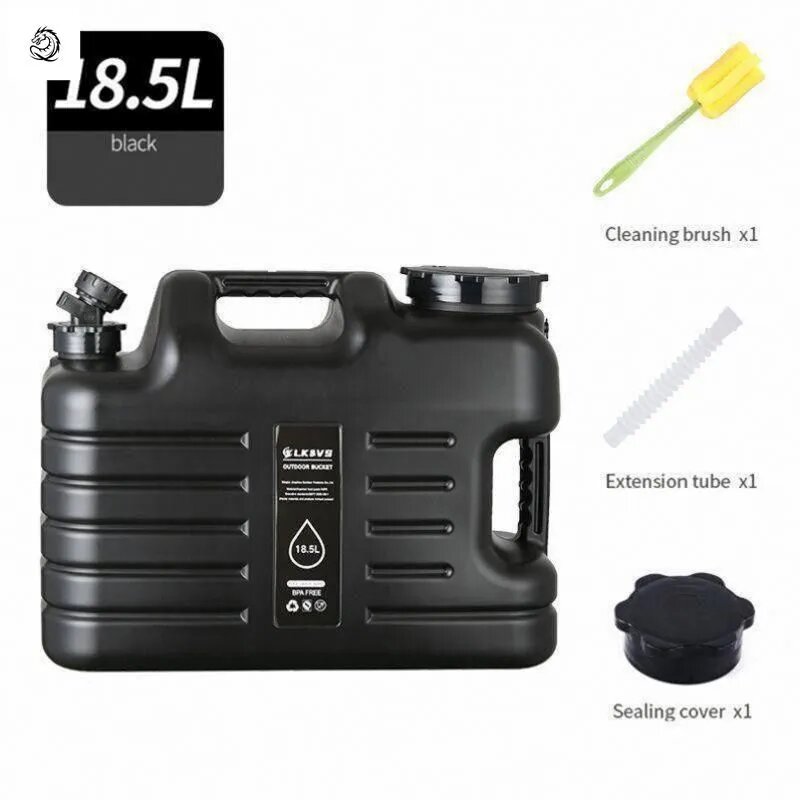Черный рукомойник для грузовика 18.5 л, канистра для воды с аксессуарами, ABS пластик