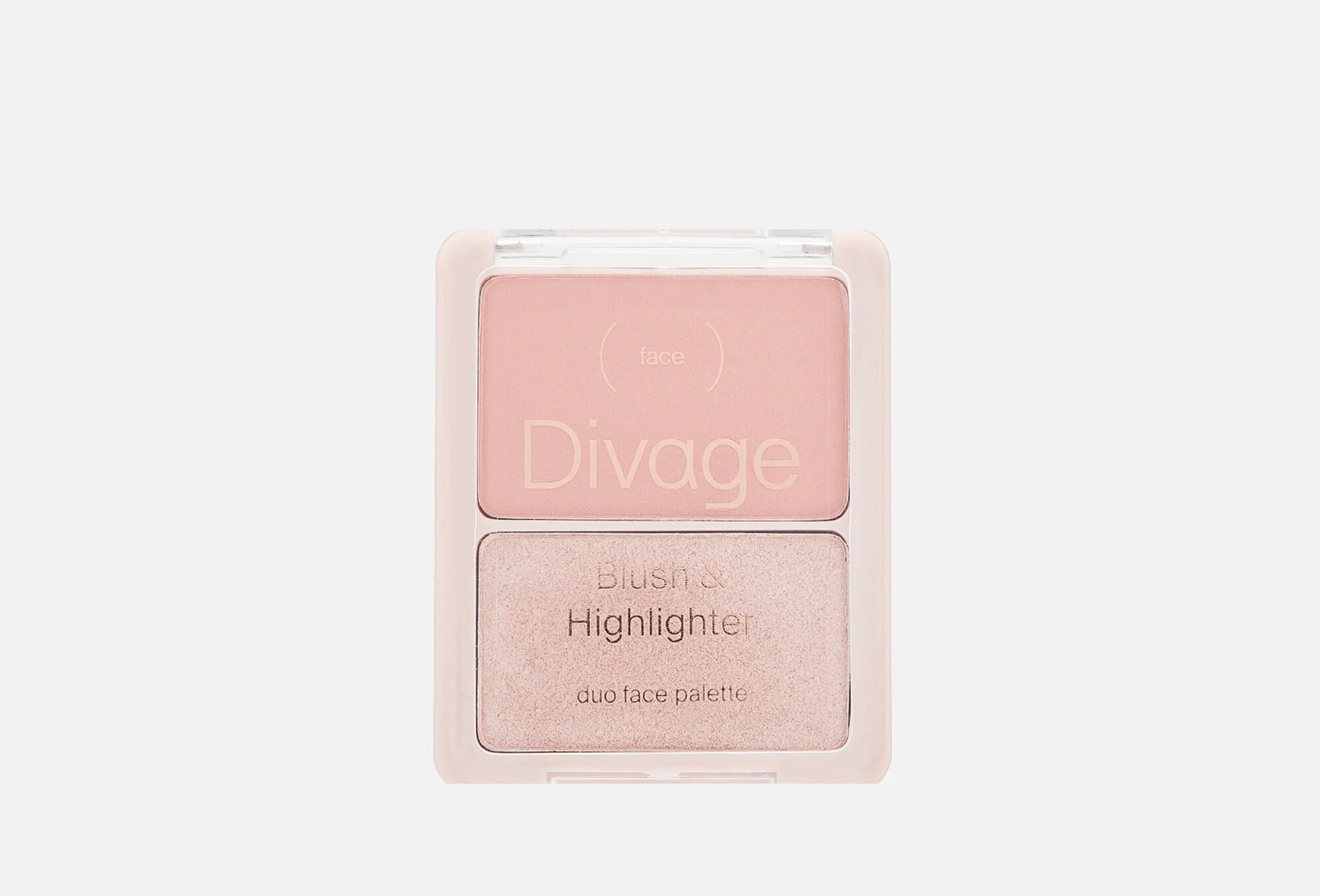Палетка для макияжа лица Divage Blush & Highlighter 02, розовая, розовое золото