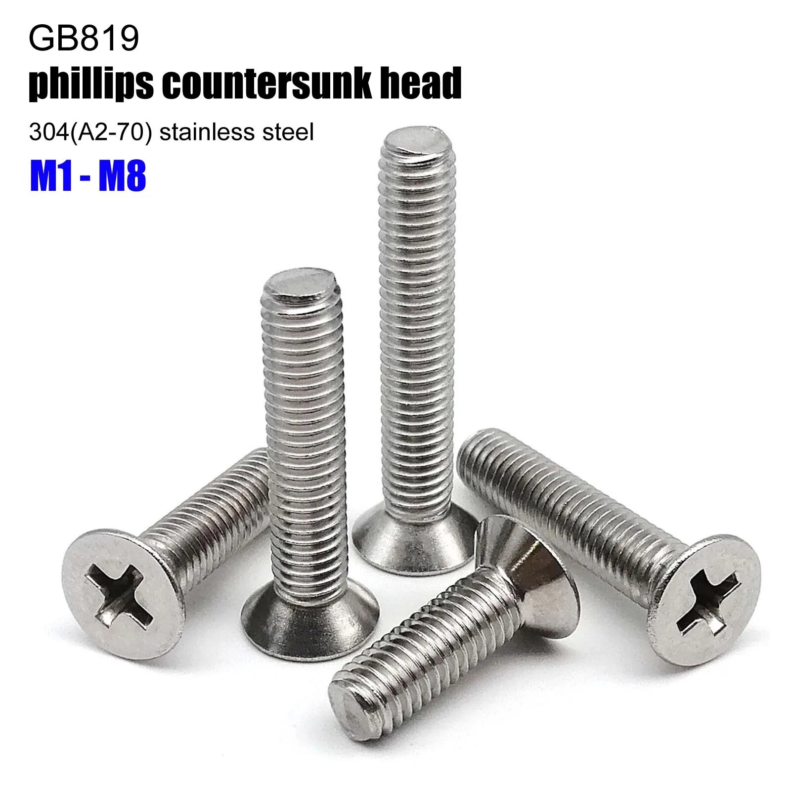 Винты HZYUEGOU нержавеющая сталь M1-M8 M4 10pcs, 30mm