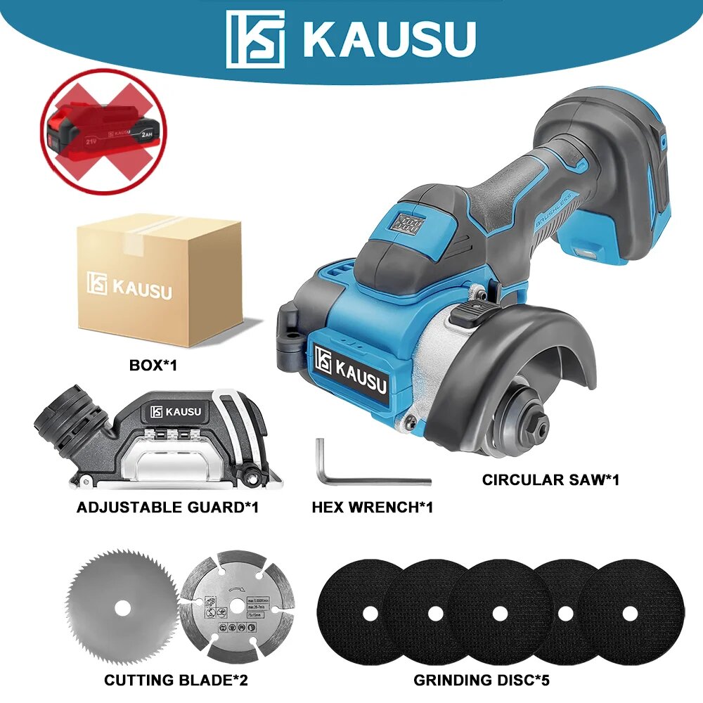 3-дюймовая бесщеточная электрическая циркулярная пила 76 мм, регулируемая аккумуляторная электрическая пила, деревообрабатывающий режущий инструмент для батареи Makita 18 В
