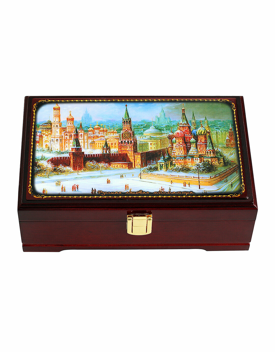 Шкатулка Красная Площадь, дерево, декупаж, 19х12х7см (29073)