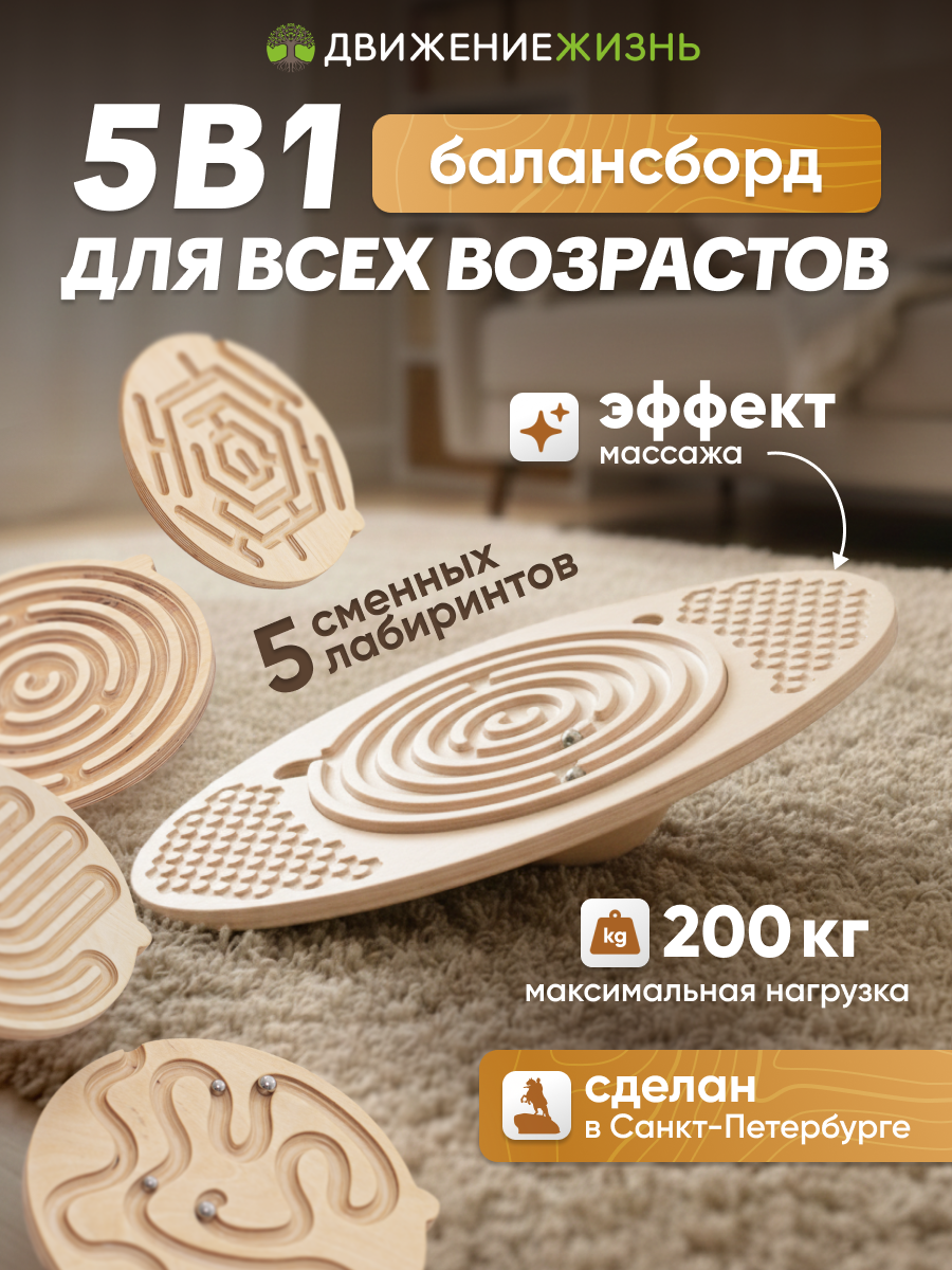 Балансборд, нейротренажер (балансир) лабиринт для детей и взрослых