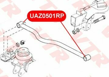 Vtr полиуретановый сайлентблок поперечной тяги передне uaz0501rp