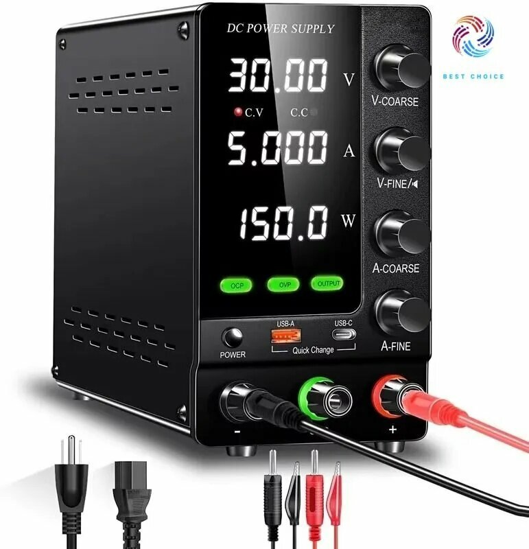 SPS-C3010S 30 В 10 А 360 Вт OCP OVP DC Лабораторный источник питания / стендовый ЖК-дисплей с выходным переключателем USB и быстрой зарядкой Type-C