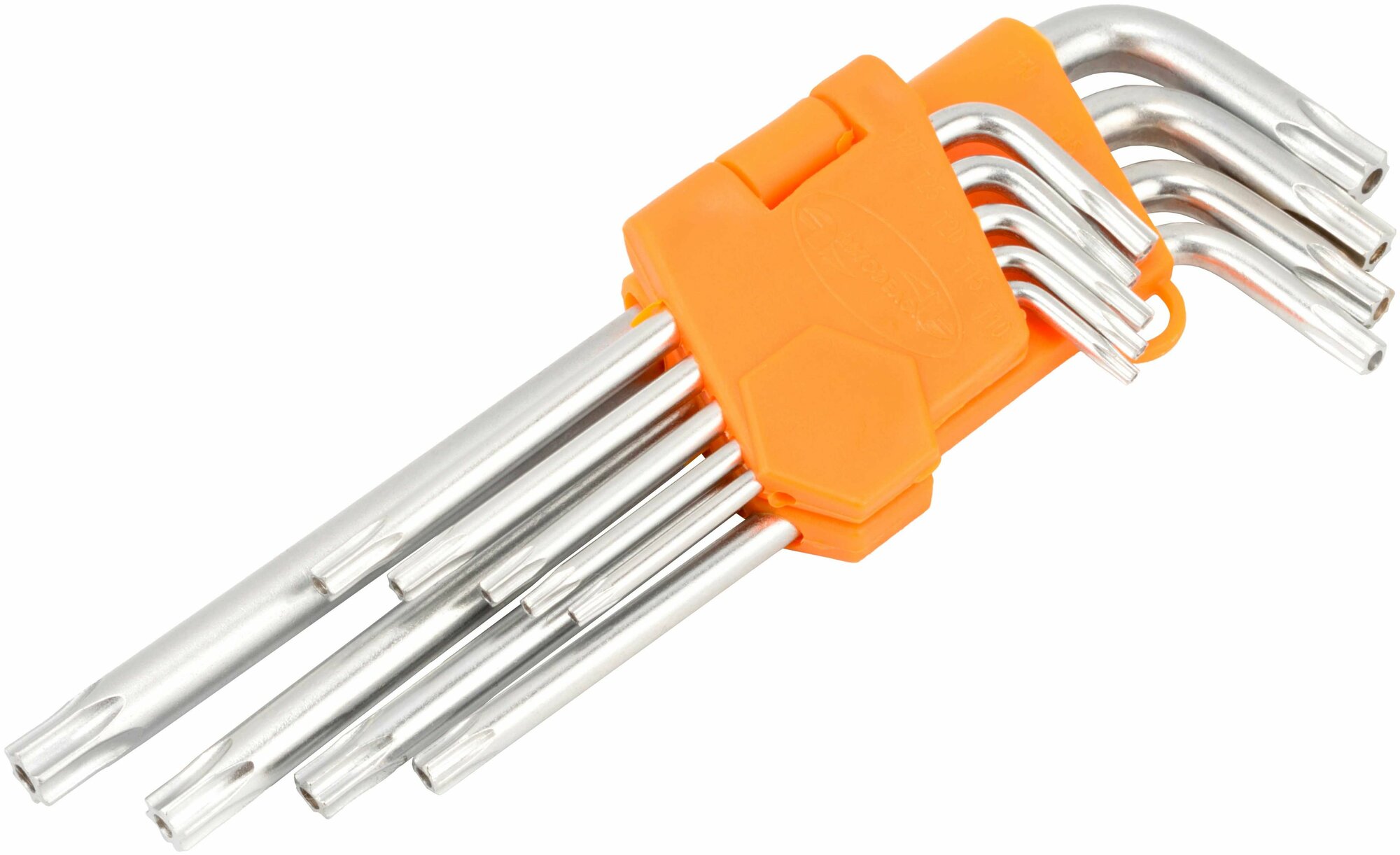 Набор торцевых изогнутых ключей TORX 9ч (T10-T50; CR-V; с отверстием) АвтоDело 39151