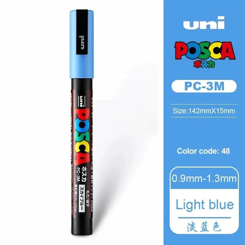 Маркер Uni POSCA PC-3M Light blue, синий