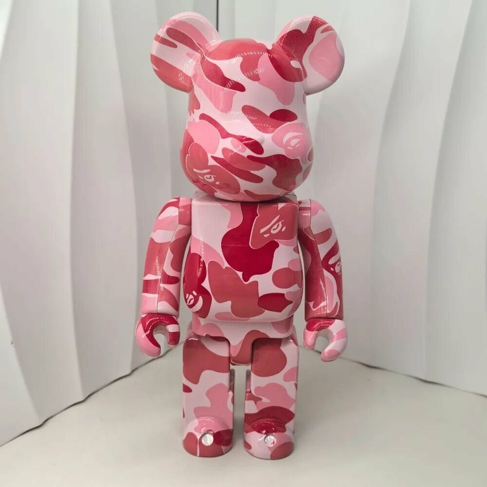 Игрушечная Статуя Медведя Bearbrick 28cm-Красный камуфляж