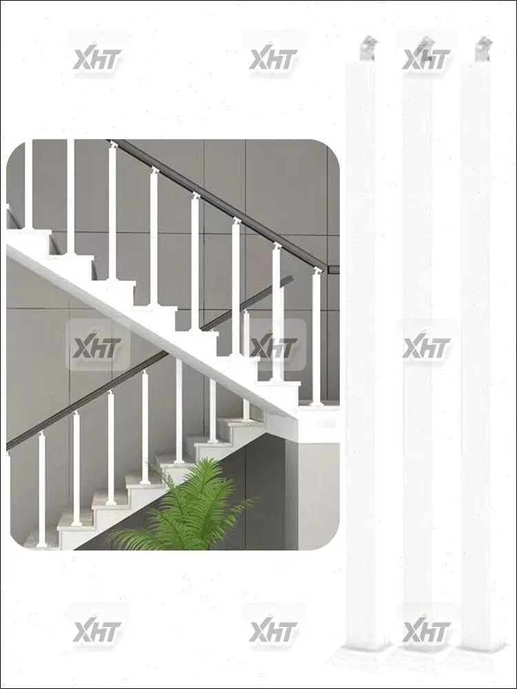 Металлические стойки для лестничных перил, кованые опоры черного цвета с креплениями для дома, лофта, крыльца