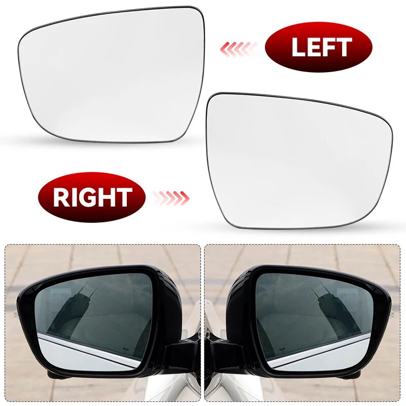 Левое и правое стекло зеркала заднего вида с подогревом для Nissan Qashqai X-Trail Rogue Murano 2pcs