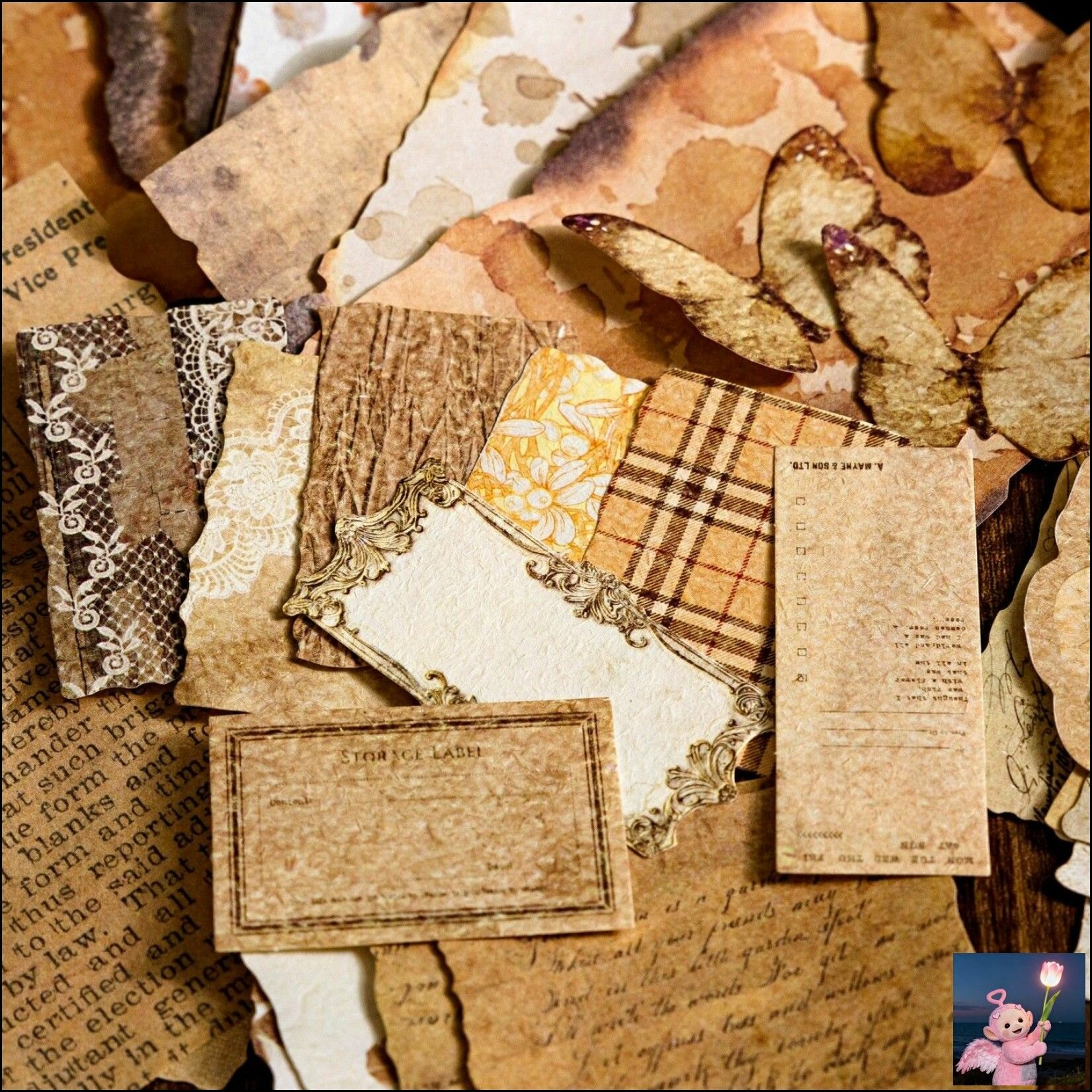 Бумага для скрапбукинга Mr.Paper цветочная тематика, 100 листов, формат 15х10 см, для творчества и чехлов — фото 1