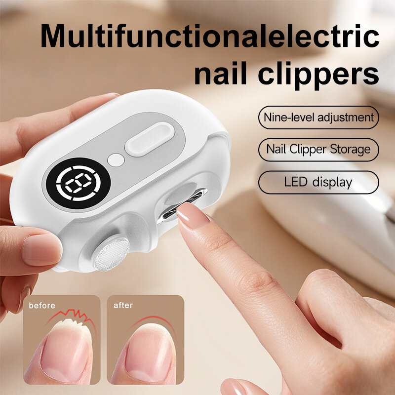 Электрическая Машинка Для Стрижки Ногтей Бесшумная И С Подсветкой Перезаряжаемая Маникюрная И Полировальная Машинка Для Ногтей