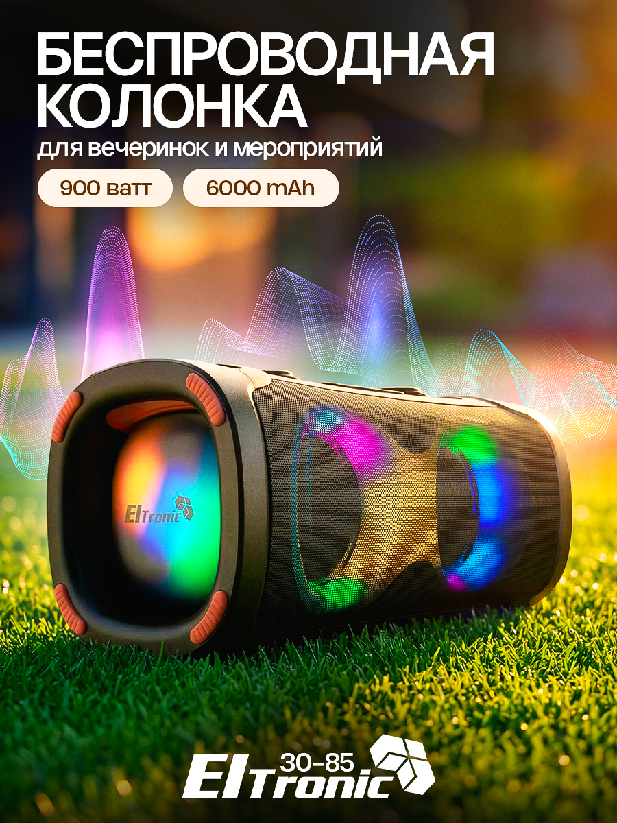 Портативная колонка ELTRONIC 30-85 DANCE BOX 900 динамик 2шт/6.5" с Bluetooth, TWS (черная)