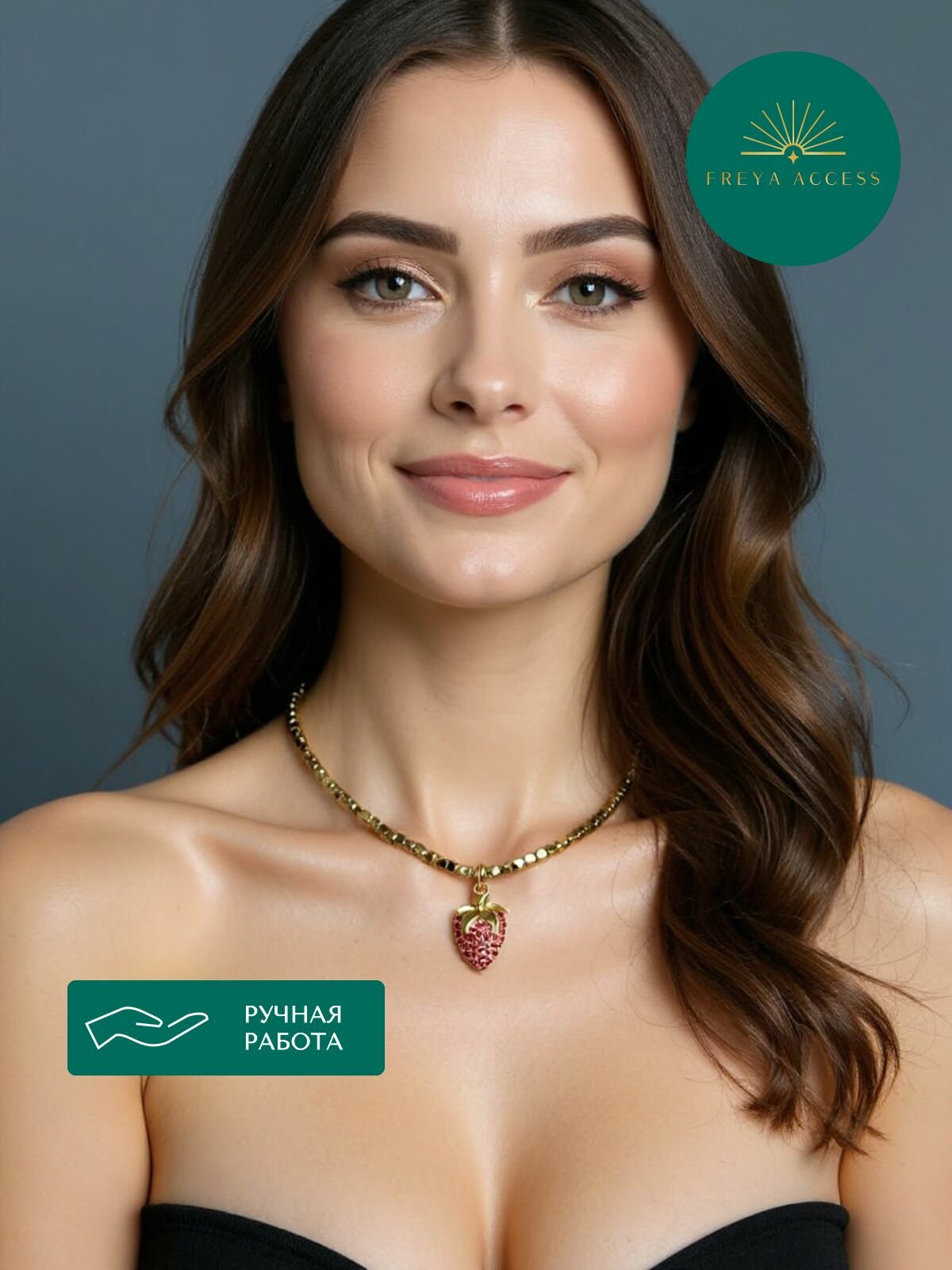 Чокер, циркон, металл