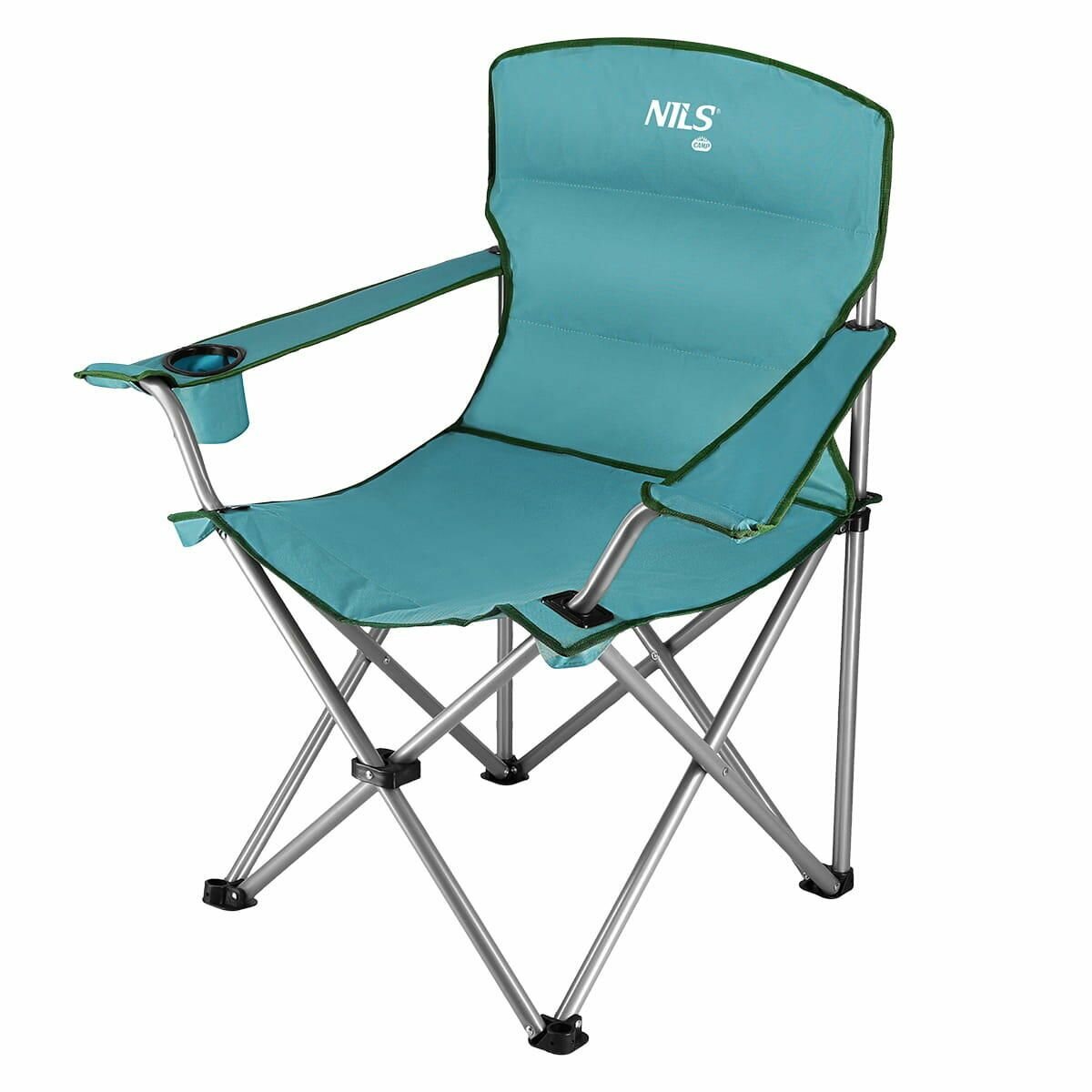 Стул походный Decathlon Nils Camp NC3079, зеленый, полиэстер, алюминий, 130 кг