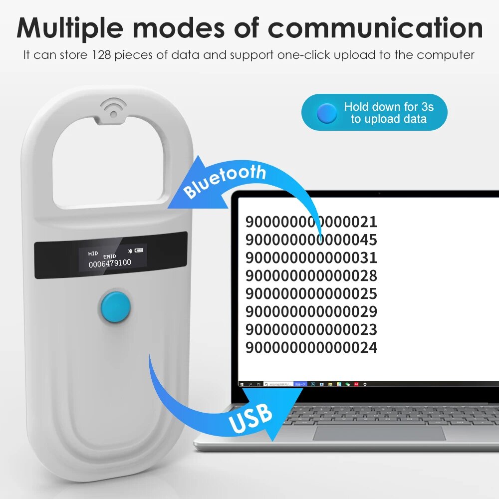RFID Reader 134.2Khz/125Khz EMID/FDX-B Standard-White — фото 1