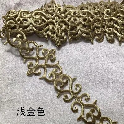 Кружевной трим золотистый Light gold 3.5см