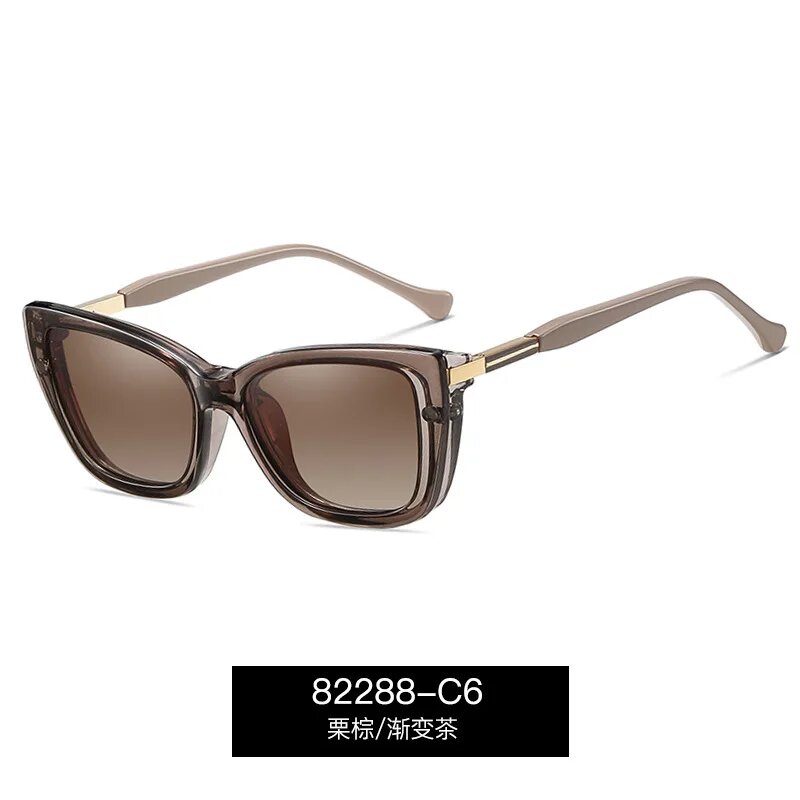 Солнцезащитные очки "кошачий глаз" C6Brown, Custom Prescription