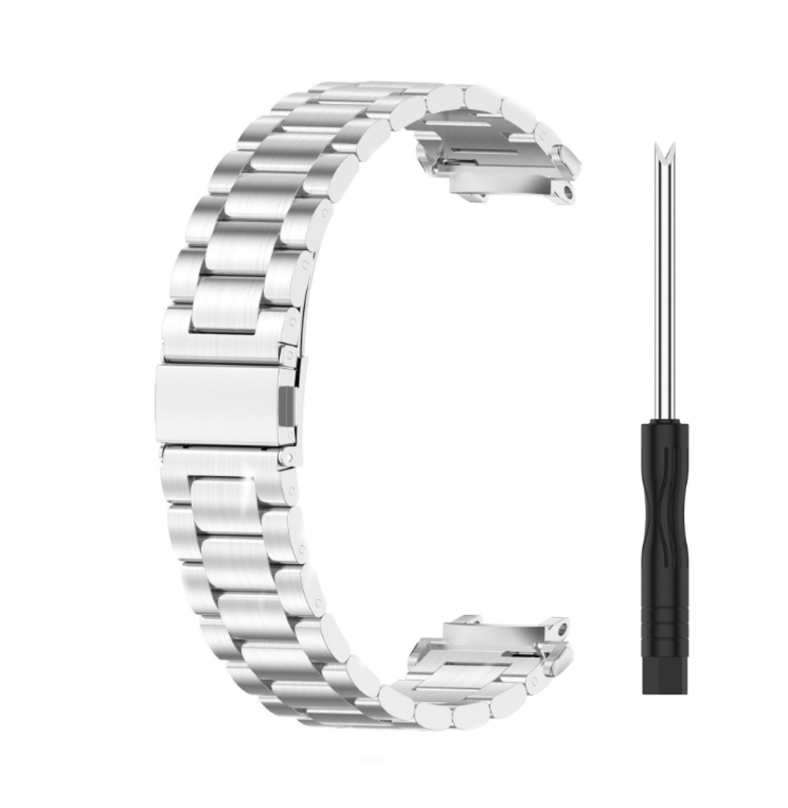 Сменный стальной ремешок-браслет MyPads Inox Clip для Amazfit T-Rex 2 и T-Rex Ultra с раскладным замком