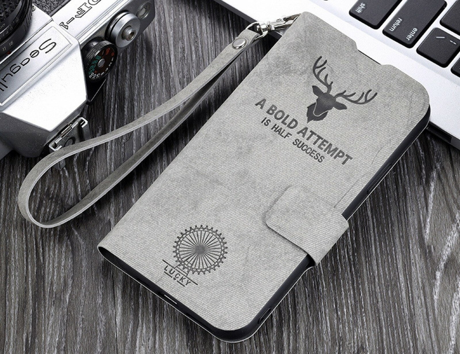 Чехол-книжка MyPads Tessuto morbido для Honor X30i / X8 4G из водоотталкивающей ткани с дизайном олень