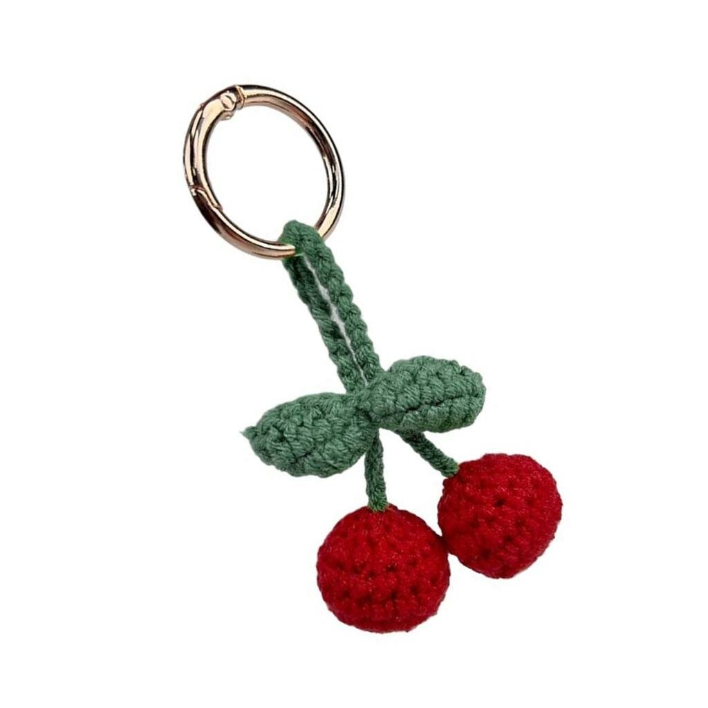 Вязаный крючком ключchain в виде вишни