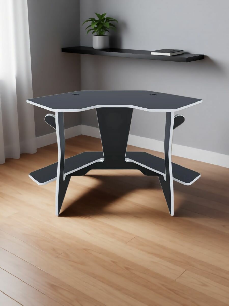 Стол компьютерный VMMGAME JETXmini DARK черный/белый, с регулировкой ножек