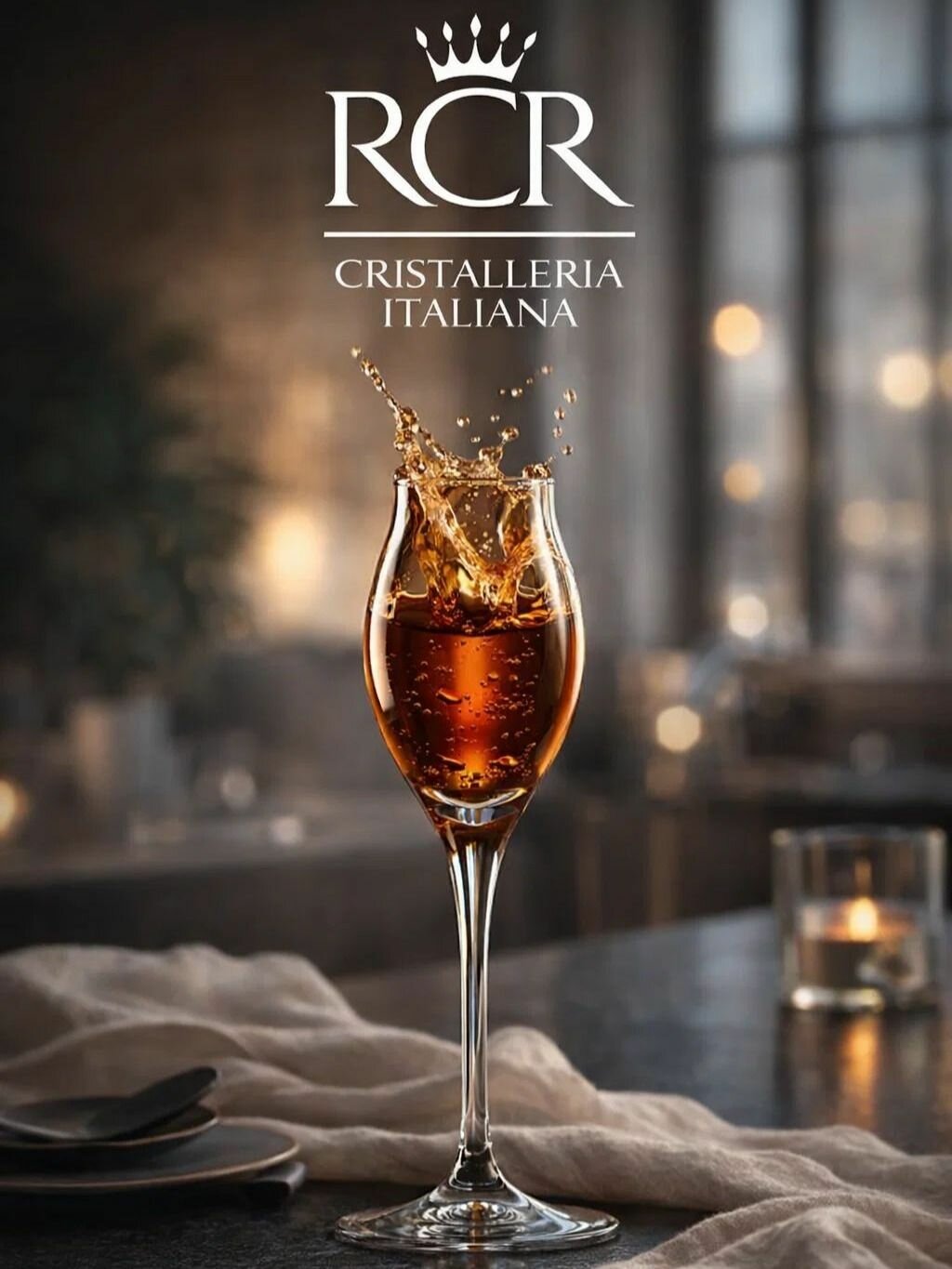 Бокалы, рюмки подарочный набор RCR Luxion "Invino" 2 шт, 100 мл, для ликера, граппы, настойки, водки. Хрустальное стекло. Италия