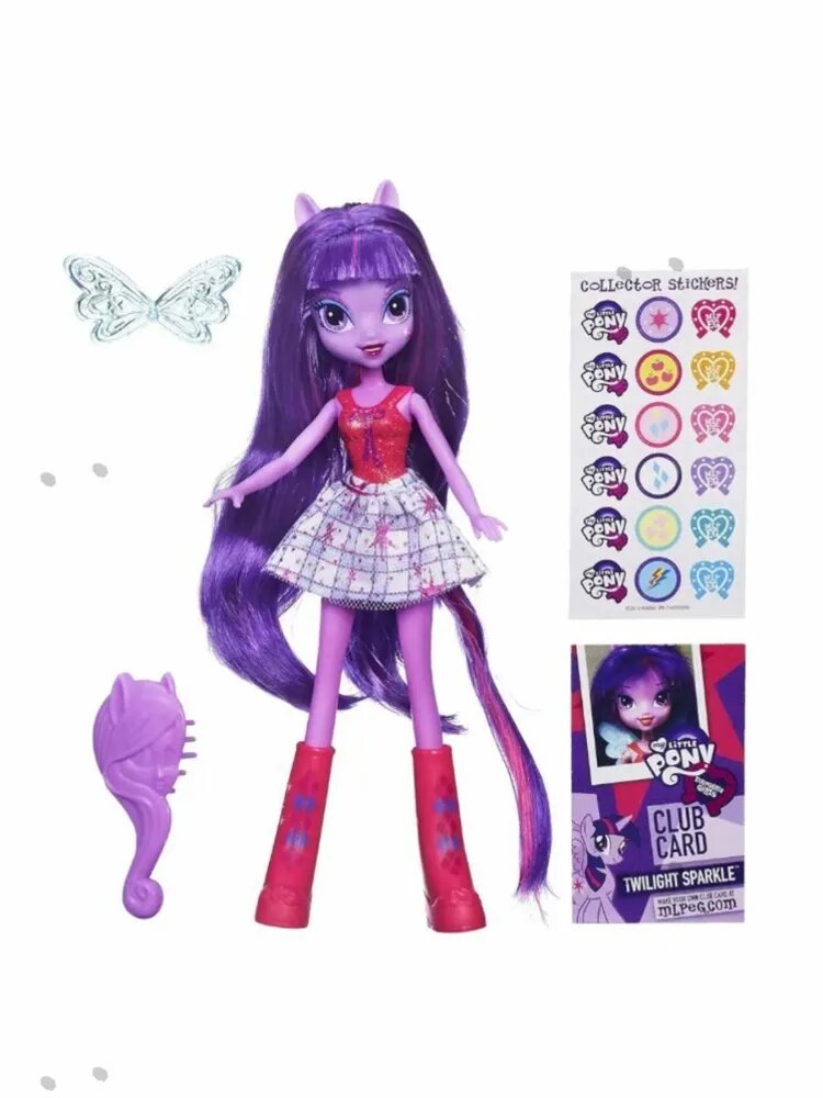 Кукла My Little Pony Equestria Girls Twilight Sparkle с аксессуарами, фиолетовый, 23 см