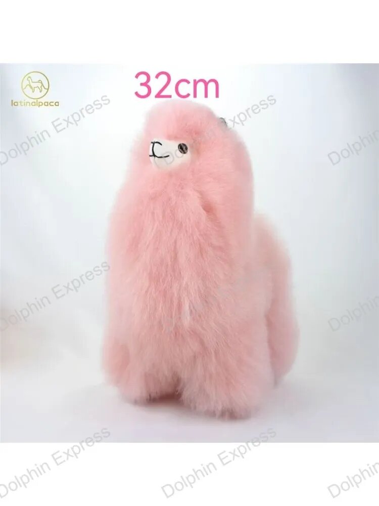 Мягкая Альпака LATINALPACA (мягкая игрушка из натуральной шерсти) 32см Розовая игрушка ручной работы