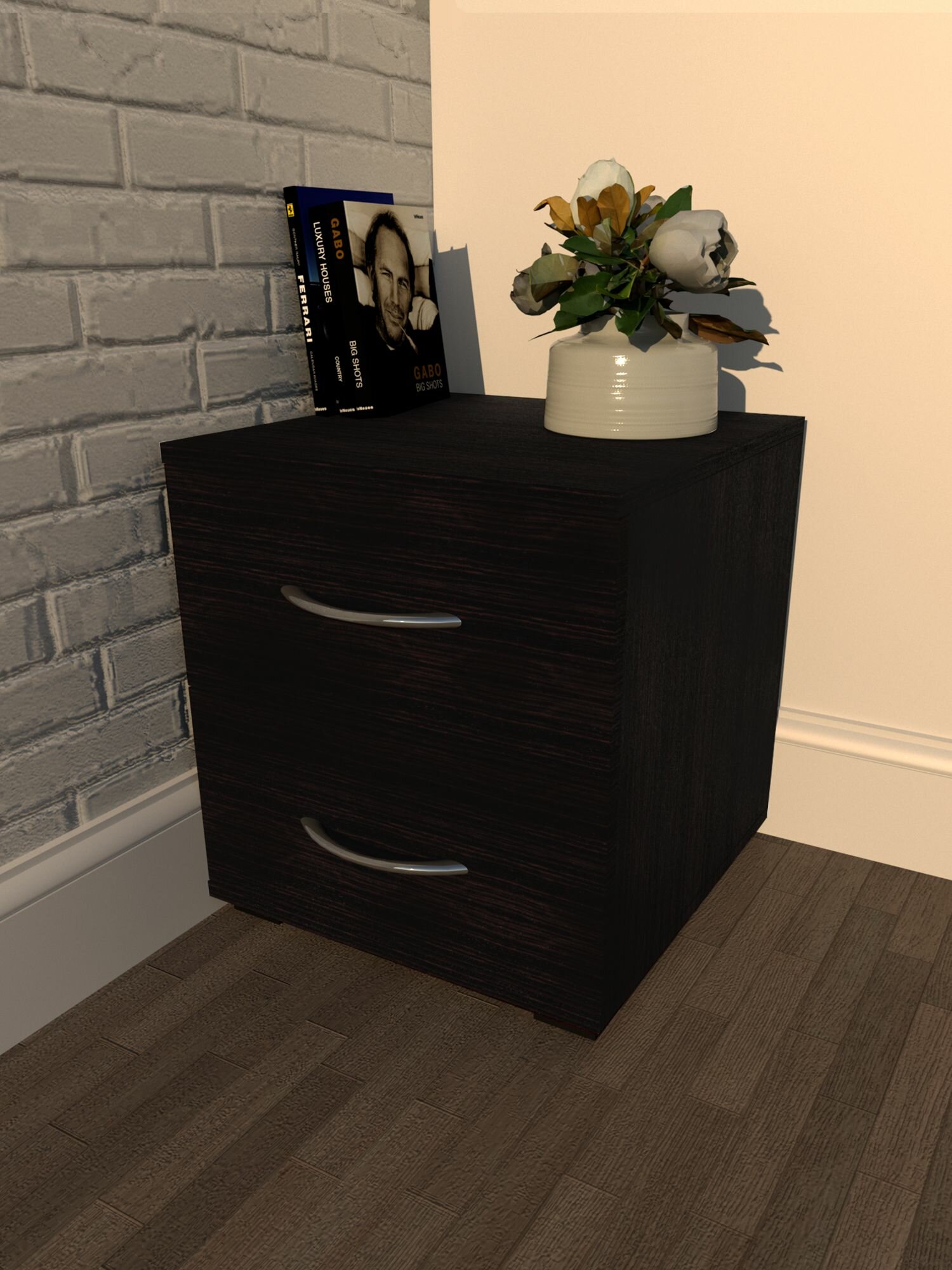 Тумба прикроватная Моё Кредо, венге, 2 ящика, ЛДСП, шириной 40 см