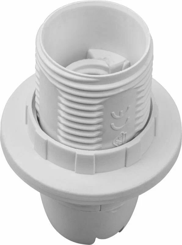 Патрон электрический Е14 белый с кольцом термопластик Navigator 71 602 NLH-PL-R1-E14 71602