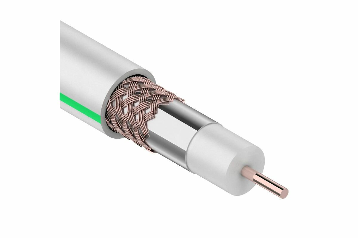Кабель коаксиальный SAT 703B, 75 Ом, CCS/AL/AL, 20 м, белый