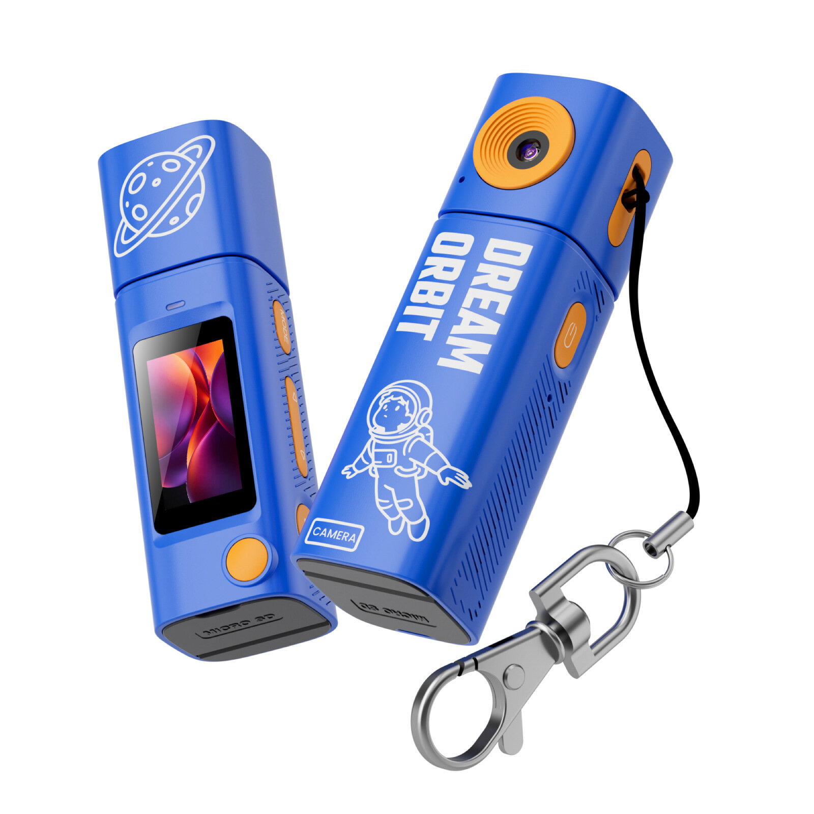 Мини-камера G10 Youth Series 2K HD на брелоке с поворотным объективом 230° и TFT экраном для влога и путешествий