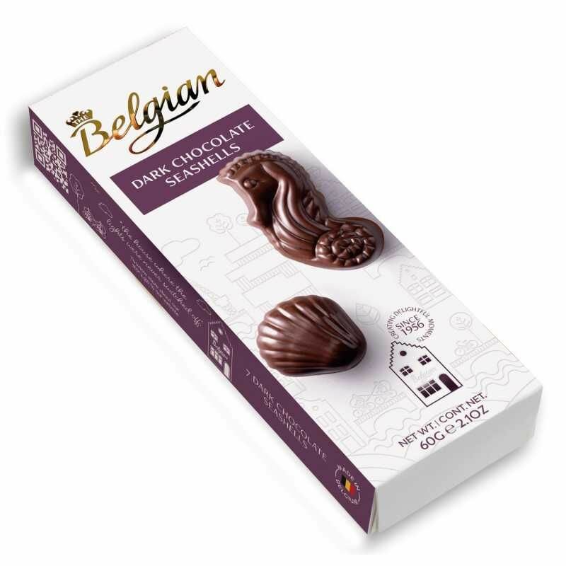 Конфеты BELGIAN Дары моря из темного шоколада /картон/ 60г