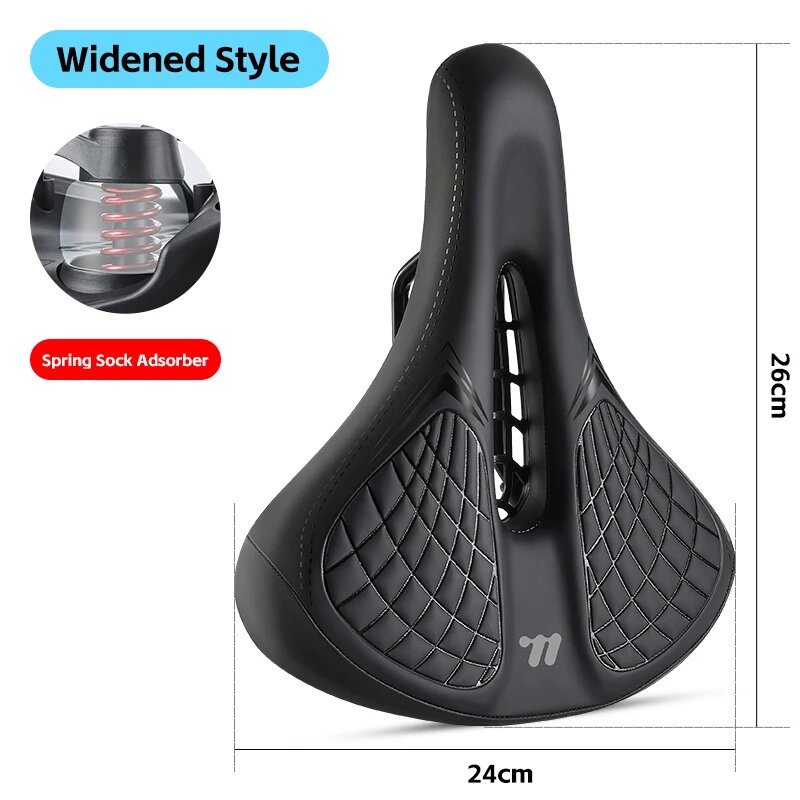 Велосипедное седло West Biking из искусственной кожи с фонарем A Style 26-24CM