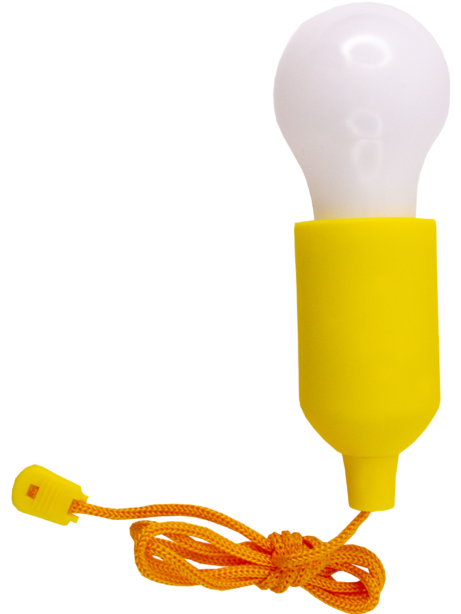 Светильник декоративный, на шнурке, желтый, LED, питание от AAA