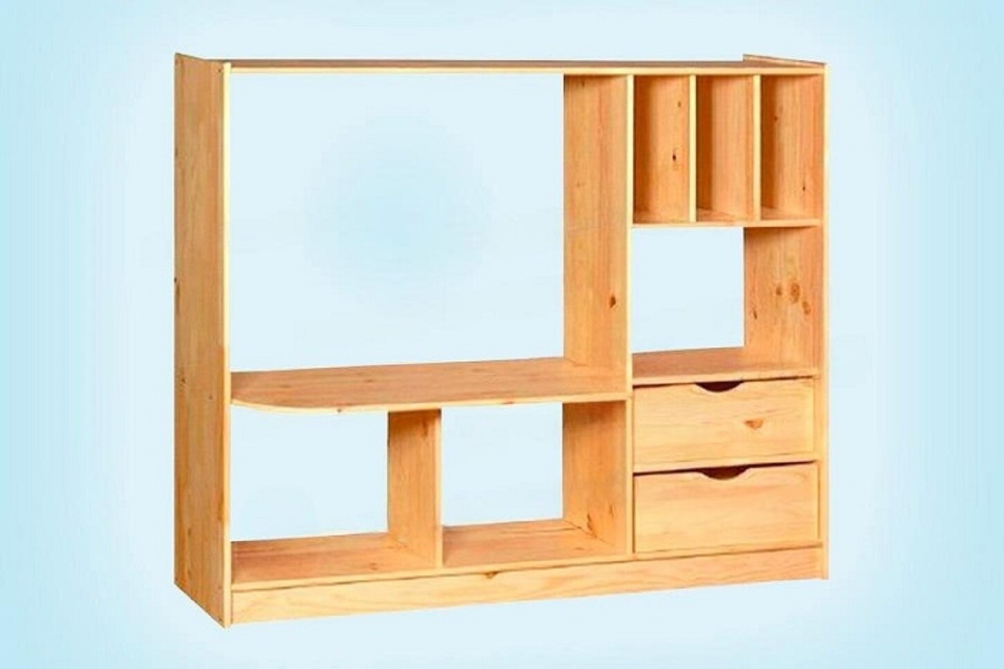 Стеллаж деревянный, 2ящ, ммк-древ Форест 005, 180*35*160 лак. Массив сосны