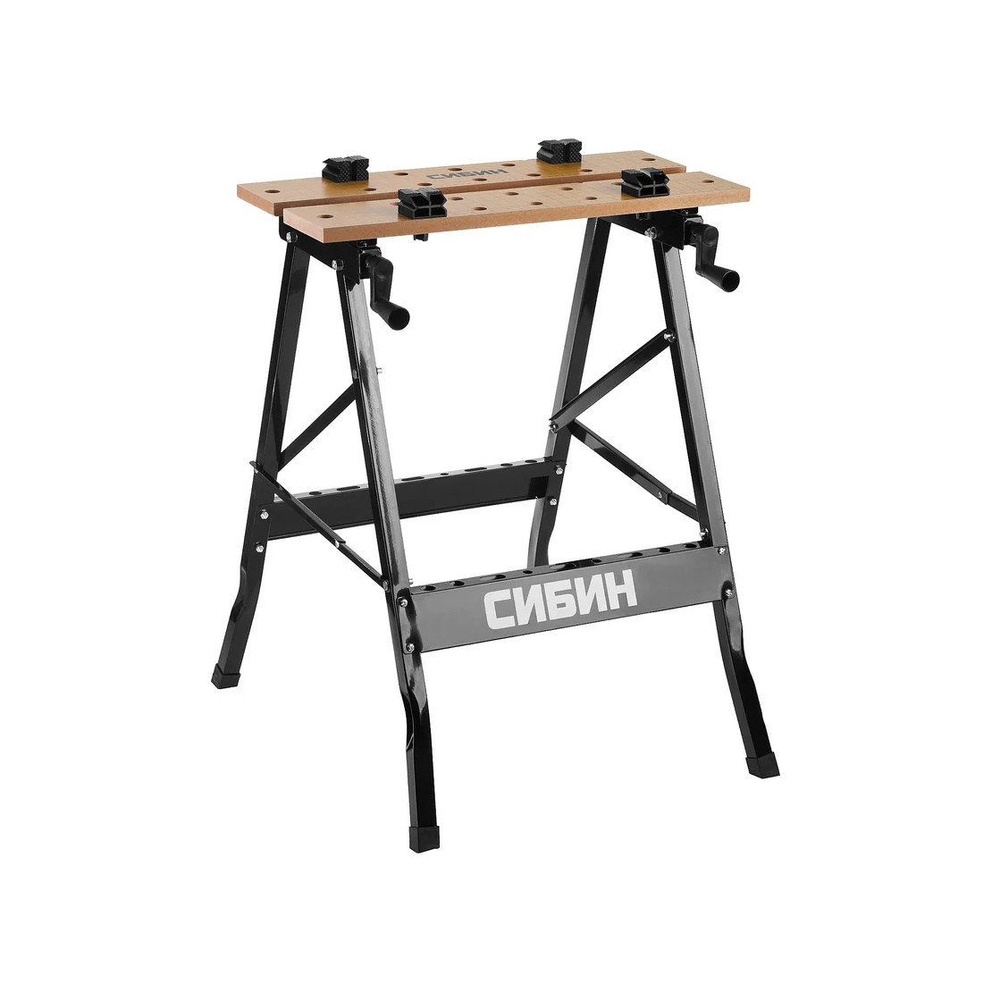 Верстак Сибин 38723, 605 х 635 х 780 мм, нагрузка до 120 кг, складная рама, черный