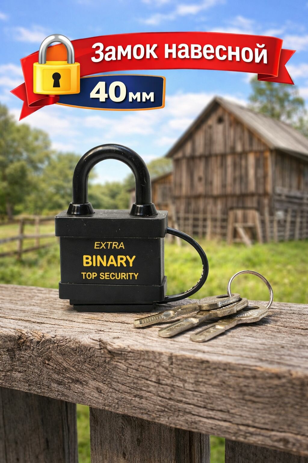 Замок навесной маленький с ключами 40мм