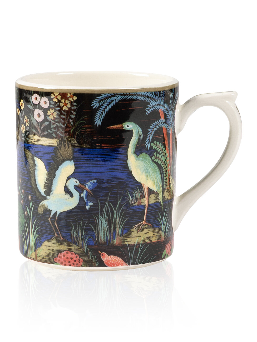 Кружка фаянсовая Gien Le Jardin Du Palais Цапля, 255 мл, глазурь, Франция