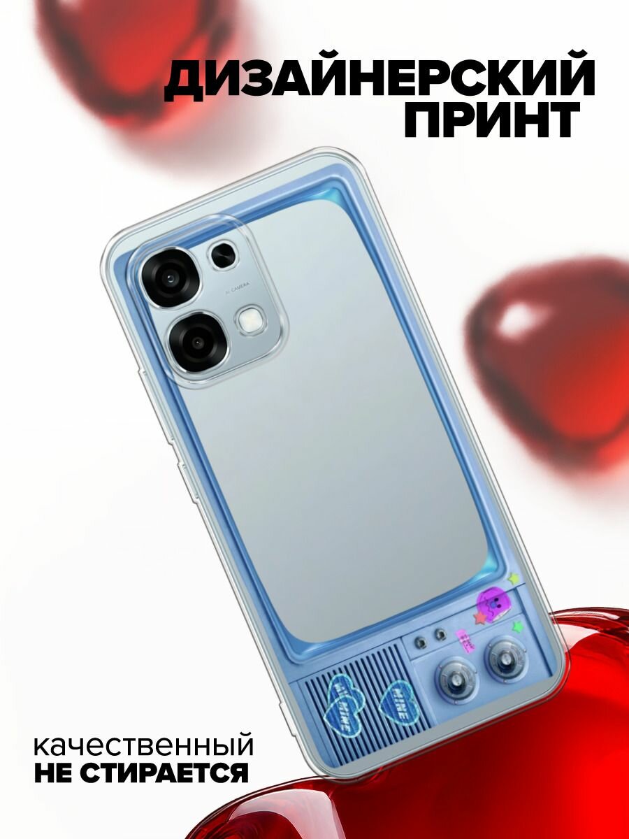 Силиконовый чехол на Oppo A6 Pro / Оппо A6 Про с принтом Голубое радио — фото 1