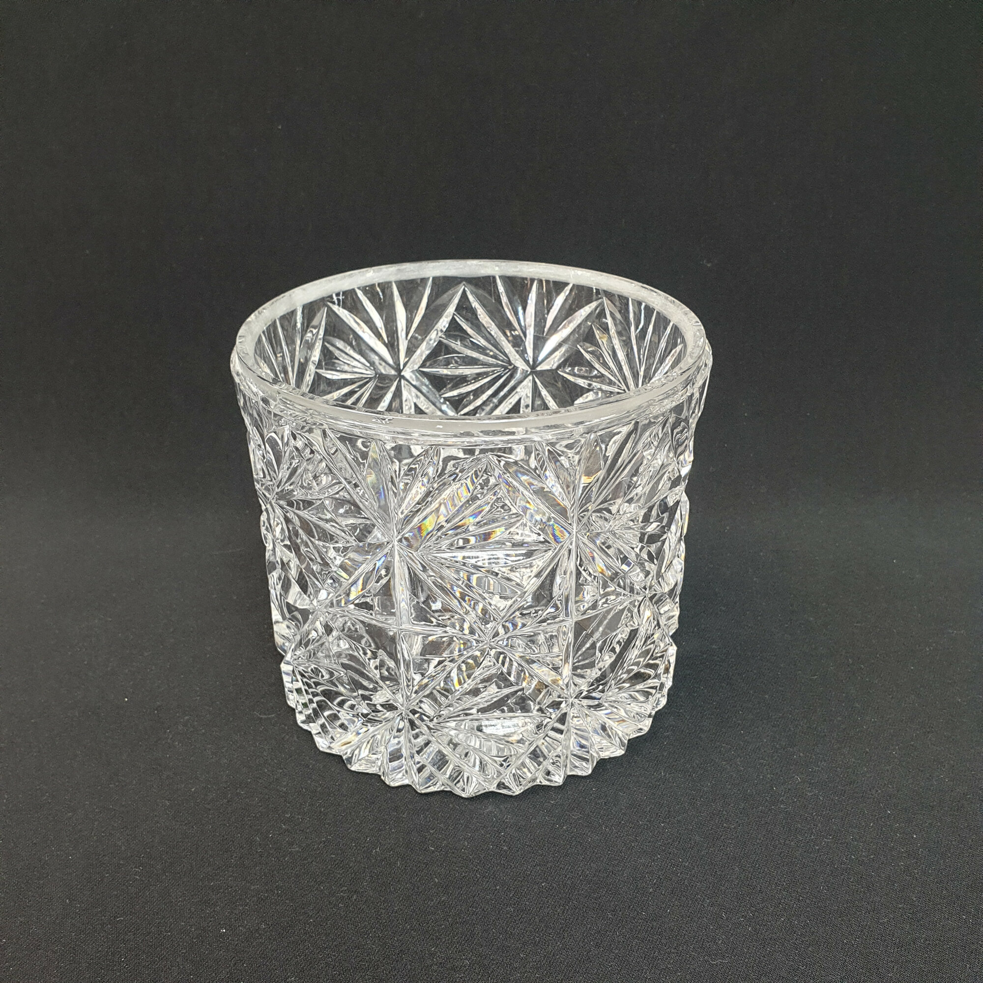 Винтажный салатник на 1 литр, хрусталь, высота 13 см, СССР.