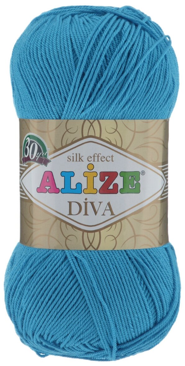Пряжа для вязания Alize "Diva", цвет: бирюзовый (245), 350 м, 100 г