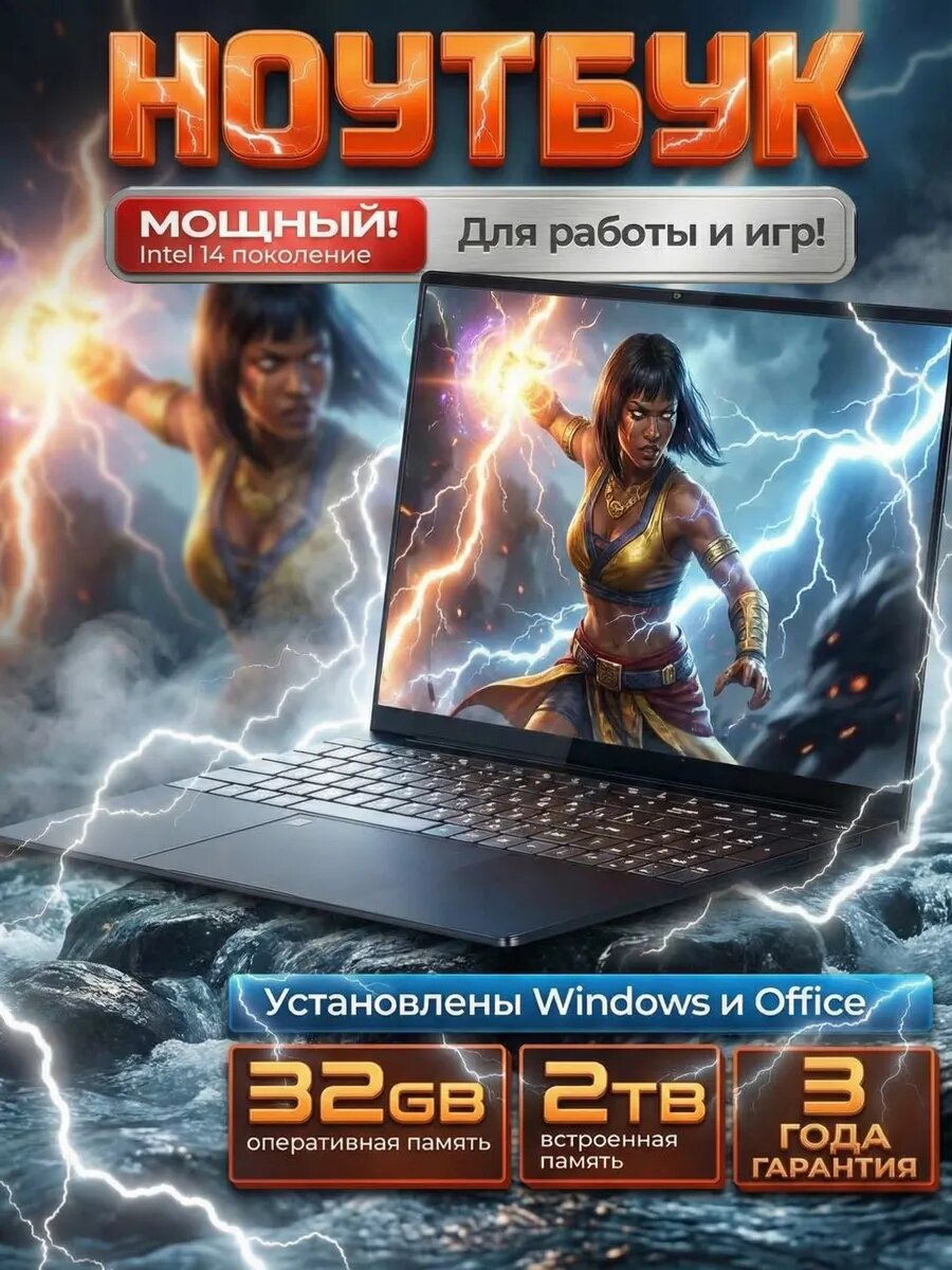 Ноутбук Intel Core i9-13900HX, 32GB RAM, 2048GB SSD, 2026 + Office