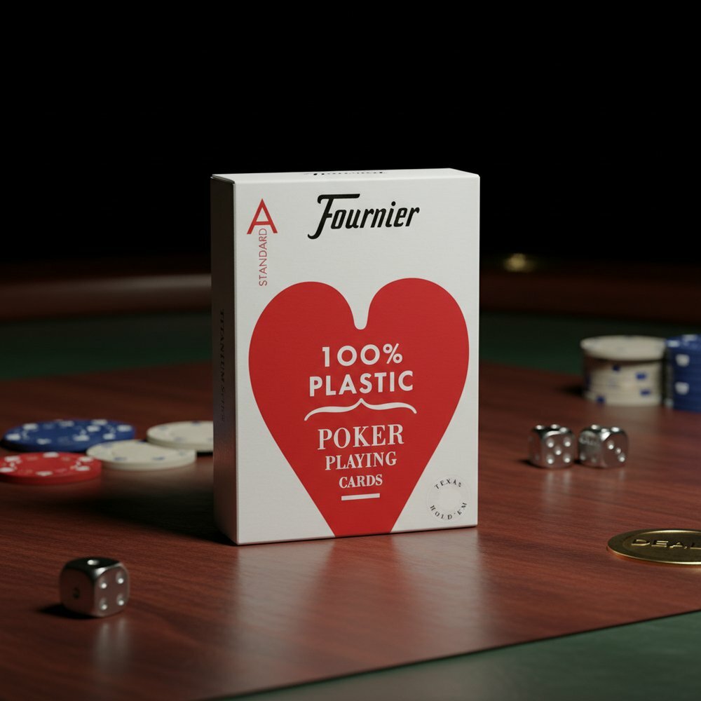Карты игральные "Fournier no. 2800 jumbo index red" 100% пластик 62254 Fournier