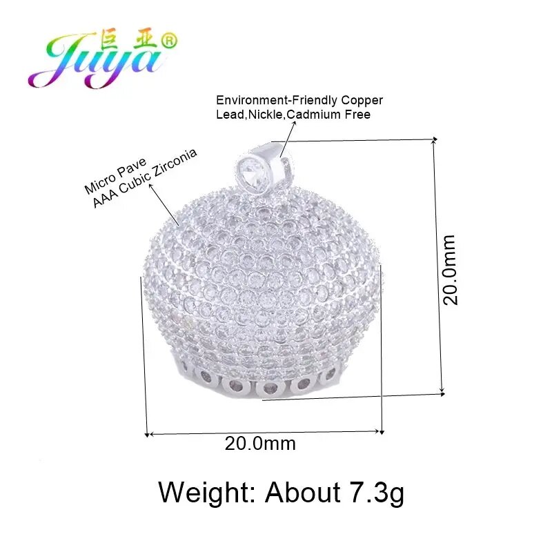Juya коннектор-колпачок AAA Cubic Zirconia, White Gold