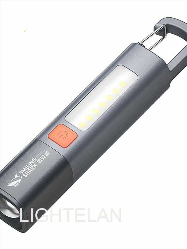 Суперяркий светодиодный фонарик с зумом многофункциональный водонепроницаемый перезаряжаемый через USB с боковым COB-светом и крючком рабочий фонарь для кемпинга пеших прогулок и рыбалки.