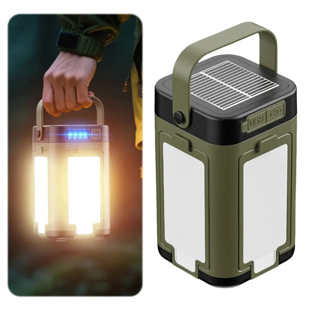 Milochic Фонарь-прожектор Складной солнечный фонарь для кемпинга Зеленый ABS-пластик